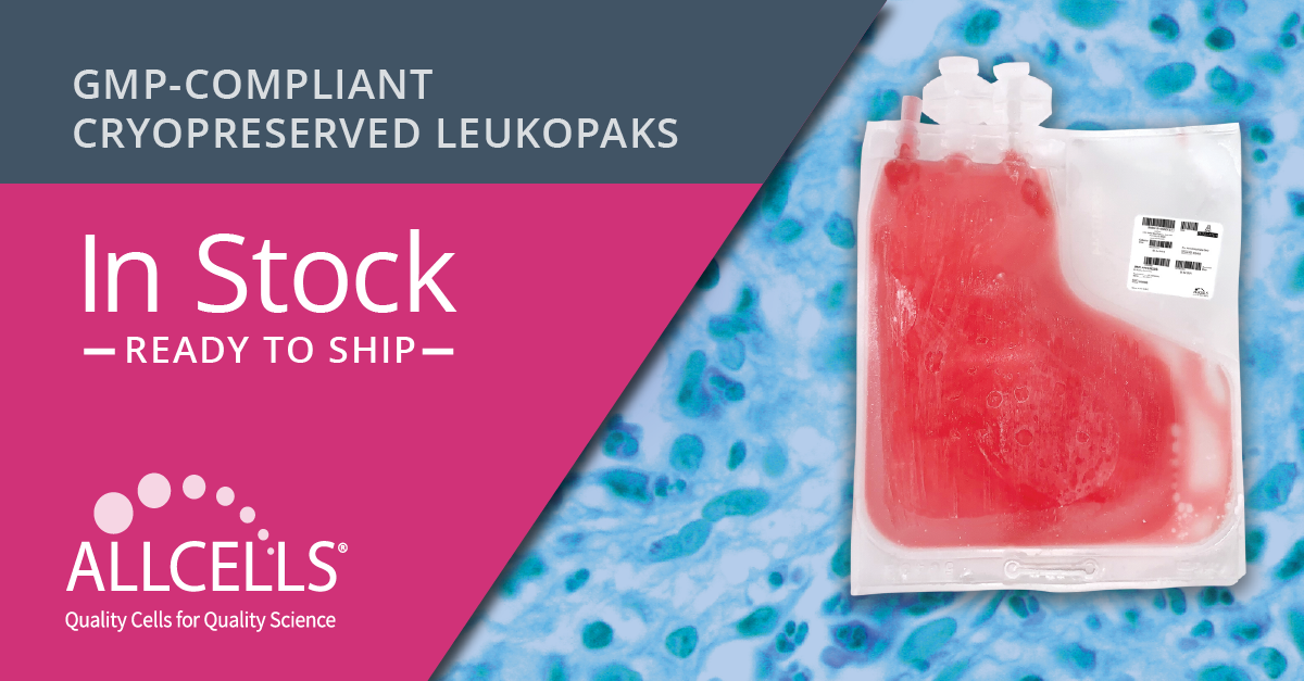 AllCells Announces First to Market Launch of In Stock GMP-Compliant Cryopreserved Leukopaks ...